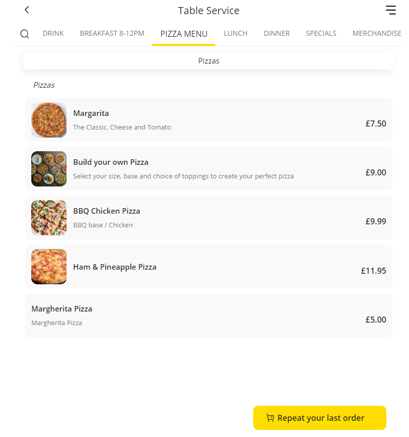 How do I set up a menu?